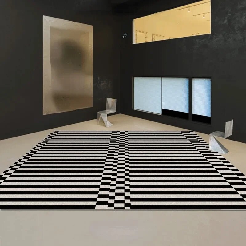 Черно-белый полосатый ковер для ванной комнаты 40x60cm, B