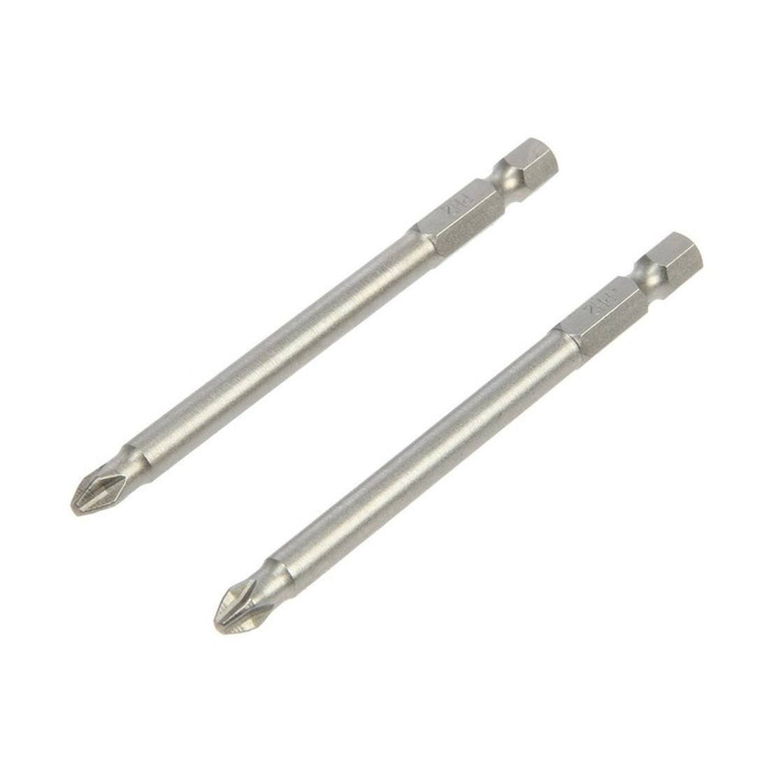 Биты тундра, намагниченные, сталь CrV, PH2 х 90 мм, 2 шт. в упаковке