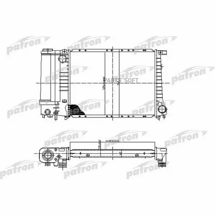 Радиатор системы охлаждения паяный BMW: E30, E34, E36 1.8-2.8, 88-99 PATRON PRS3400 | цена за 1 шт