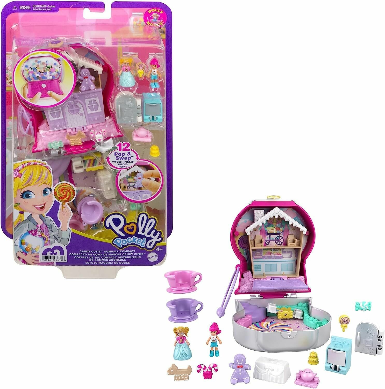 Компактный набор Polly Pocket Сладкий домик микрокуклы Полли и Марго GTN23 -lj