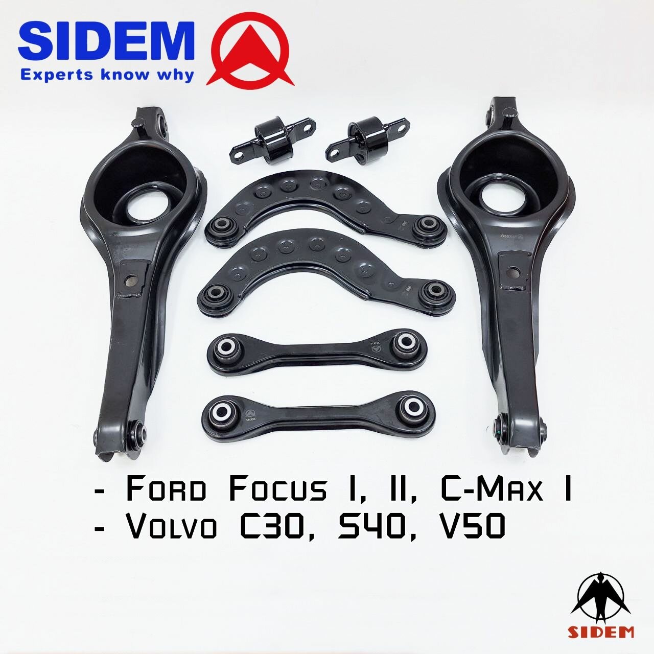 Комплект рычагов задней подвески Sidem для Ford Focus 1,2, Volvo C30, S40, V50 Форд Фокус Вольво Ц30 С40 В50