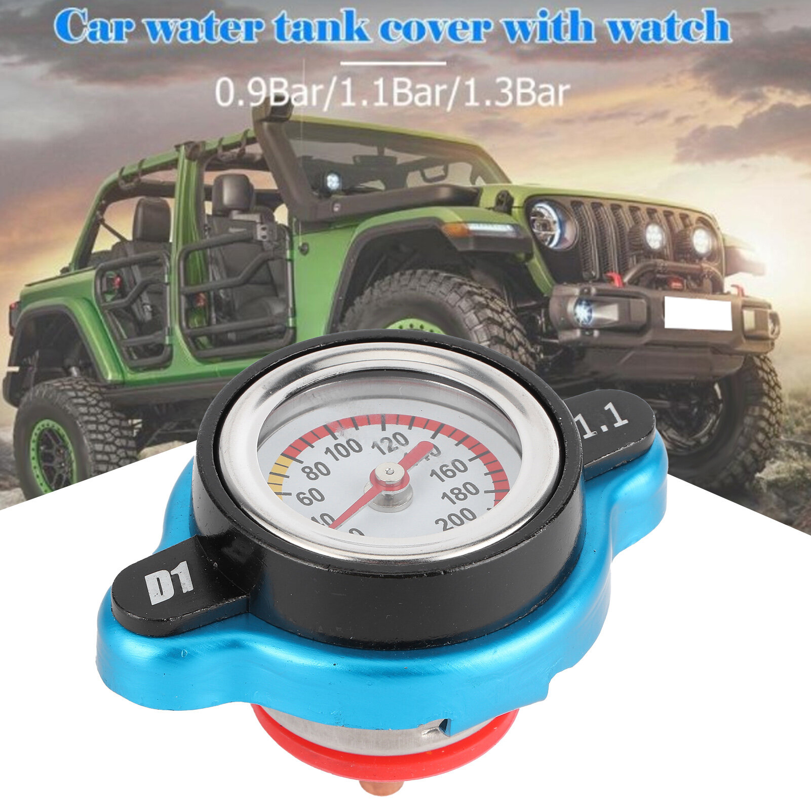 Универсальная термостатическая крышка радиатора, крышка резервуара для воды, герметичная, с датчиком температуры, большая головка 1,1 бар