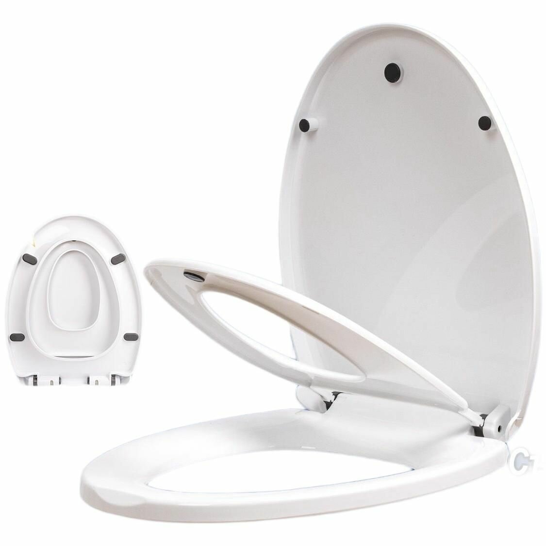 Универсальное сиденье для унитаза 2 в 1 с микролифтом и быстросъемной детской частью для всей семьи