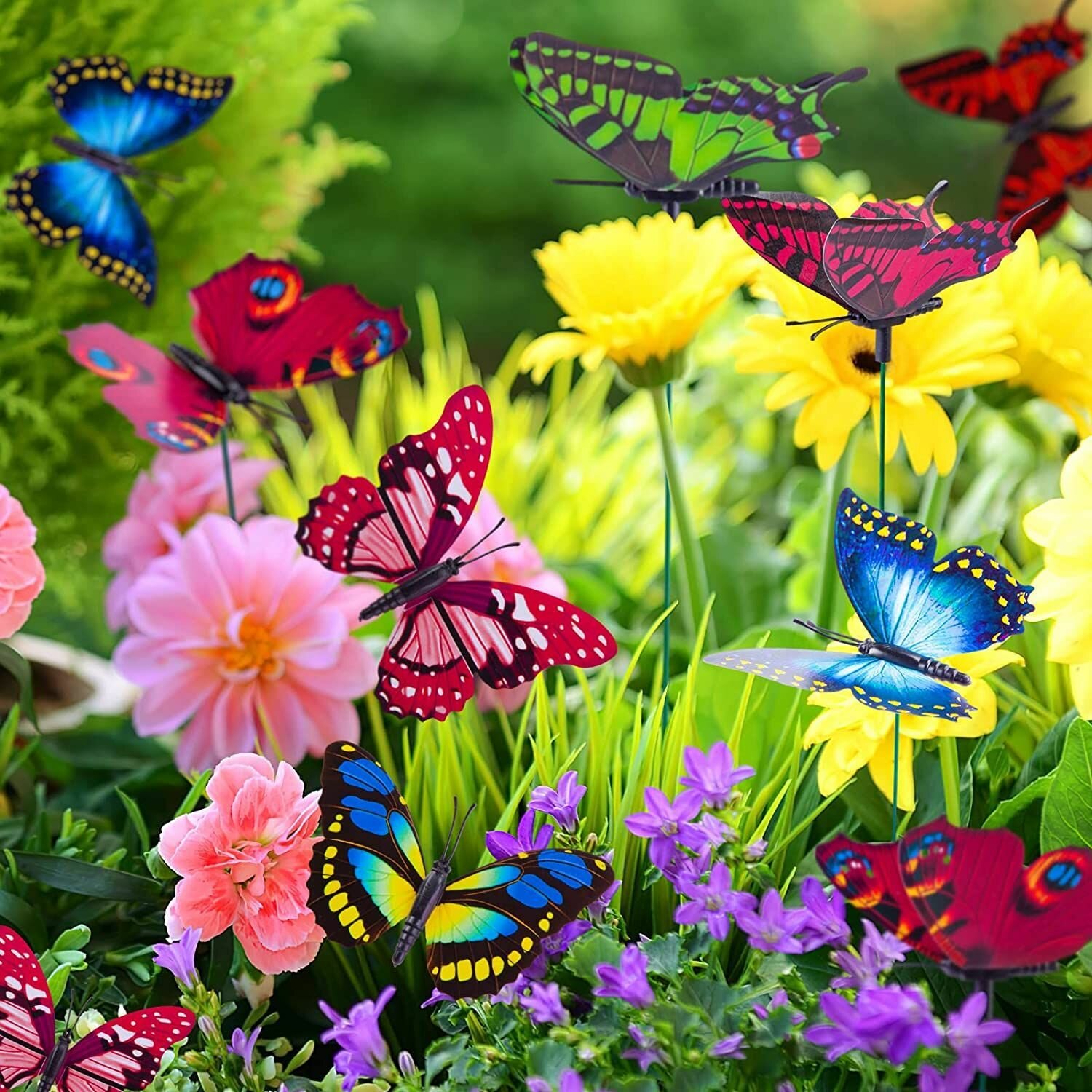 Декоративные садовые колья с бабочками для клумб, патио и горшков – яркое украшение сада