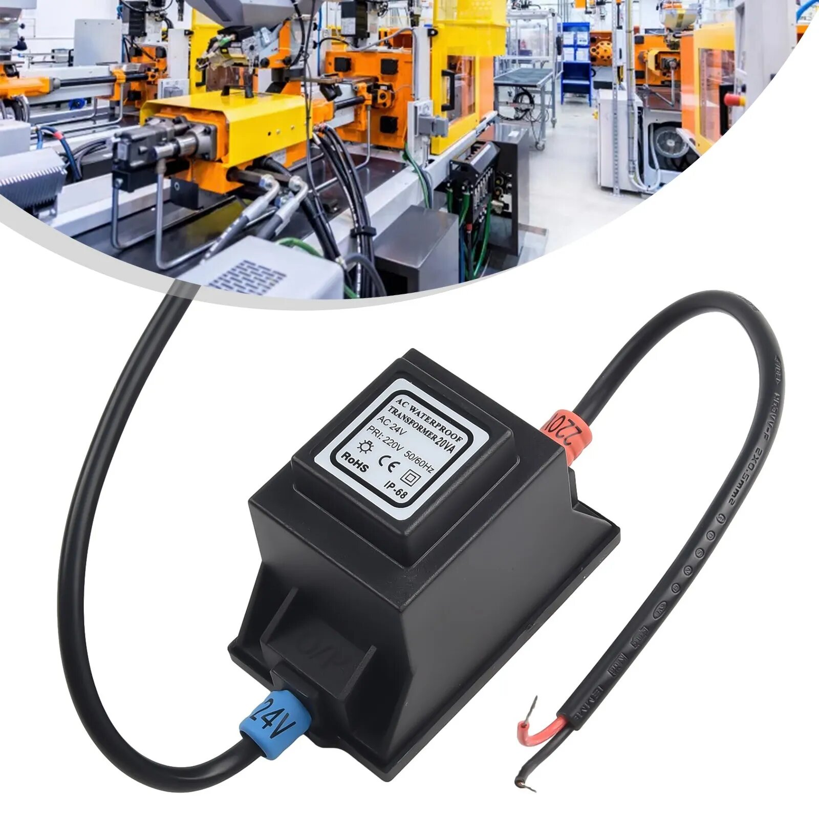 Трансформатор 220В/24В 5-80Вт IP67 30W