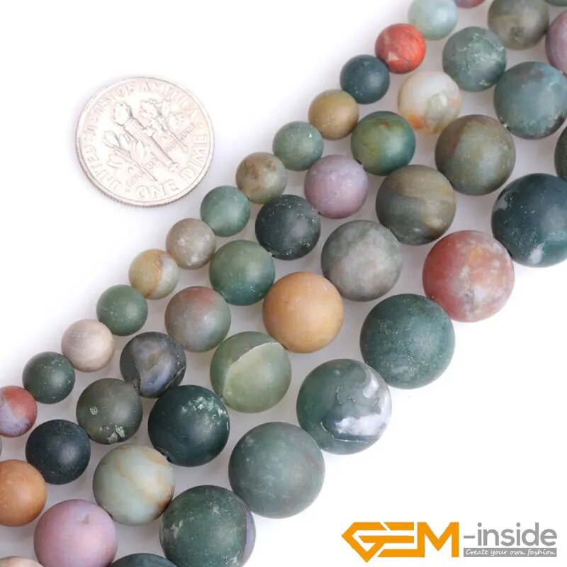 Бусины изумрудные Indian Agate 10mm, 38шт