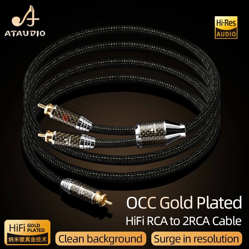 ATAUDIO HiFi аудиокабель RCA на 2RCA 1 м