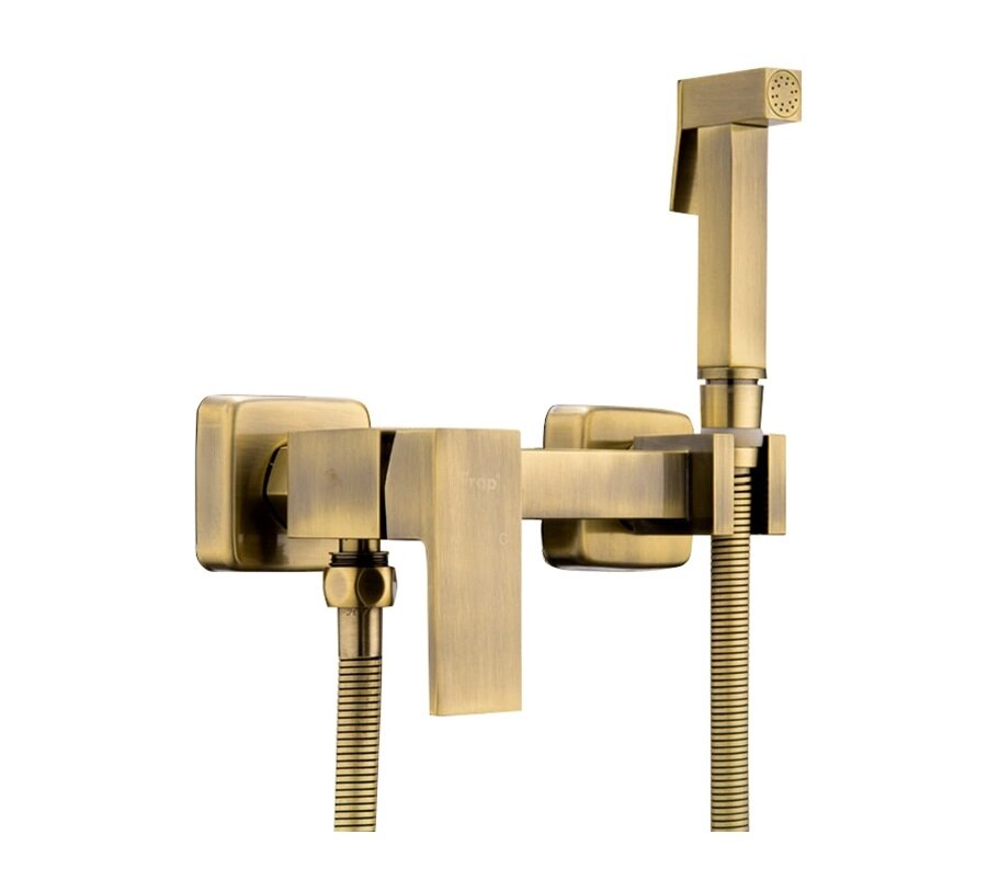 Смеситель с гигиеническим душем FRAP F7504-4 бронза