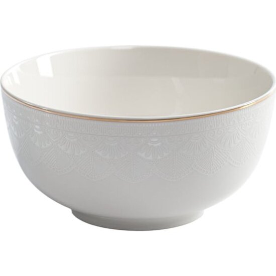 Салатник Fioretta WHITE LACE 14 см, фарфор, белый (TDB673)