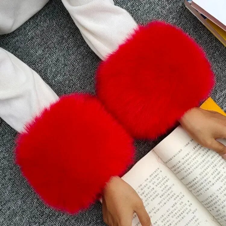 2 шт Женские фальшивые меховые манжеты эластичная меховая рука теплее зимняя пушистый плюшевый ветропроницаемый браслет рукав куртки аксессуары,33,15, искусственный мех,35, красный, SKU00285