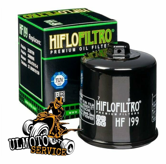 Фильтр масляный HifloFiltro HF199 для Polaris, Indian Scout, Nissan Marine, Tohatsu и др.