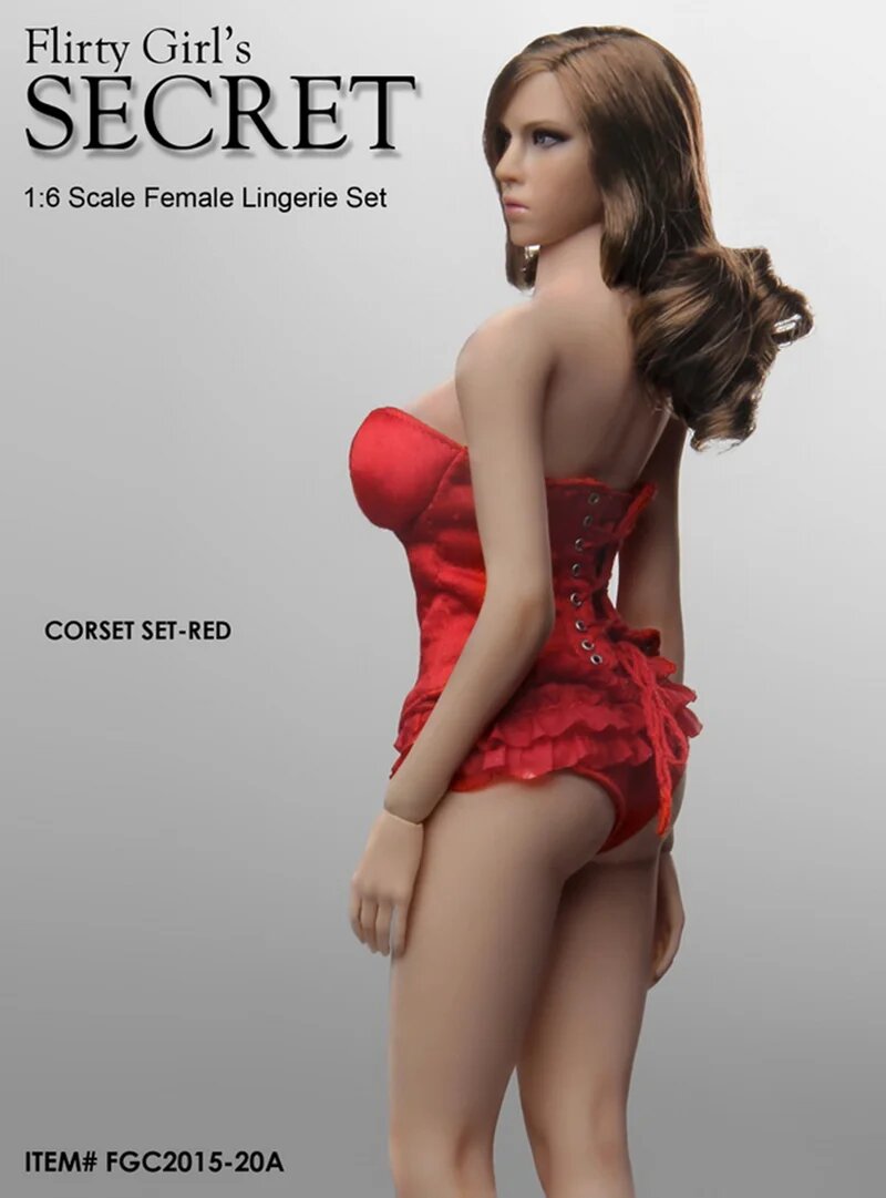 Корсетный комплект для 12-дюймовых фигурок 1/6 Красный, Red
