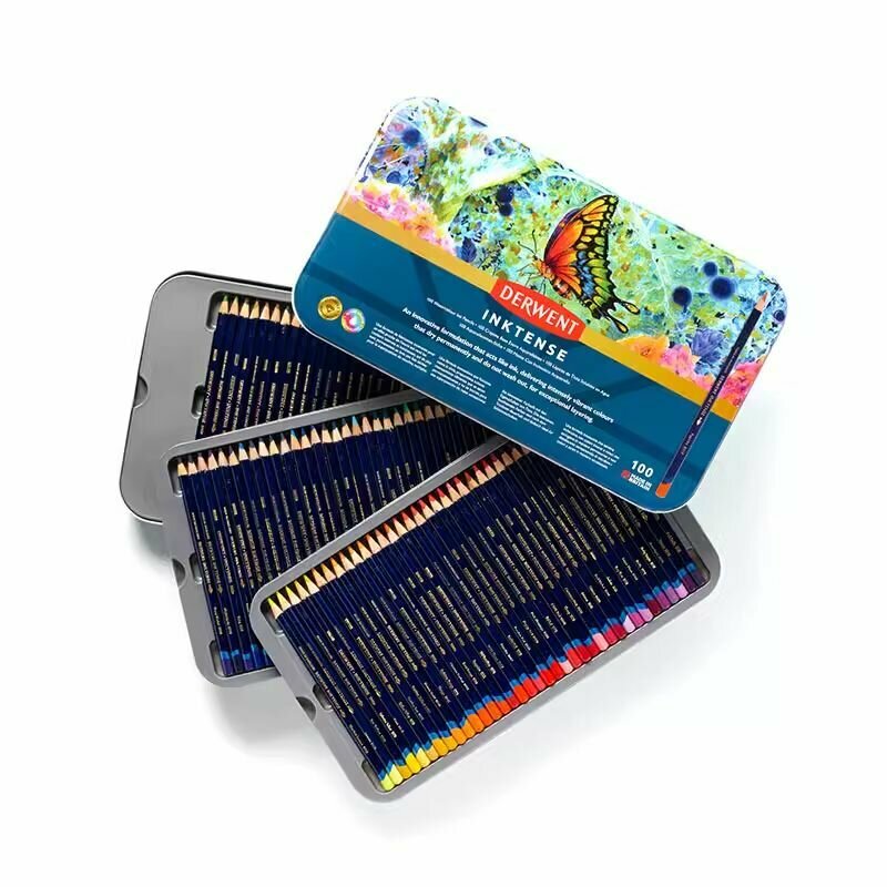 Карандаши цветные акварельные Derwent Inktense набор 100 цвета