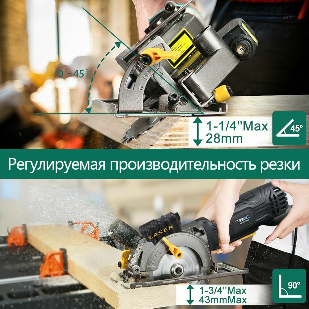 230 В 600 Вт электроинструмент электрическая мини-циркулярная пила с лазерной многофункциональной пилой для резки дерева, труб из ПВХ, плитки