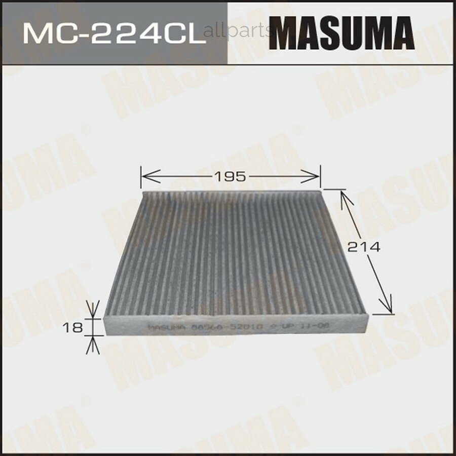 MASUMA MC-224CL Фильтр салонный (угольный) TOYOTA ALLEX MASUMA MC-224CL