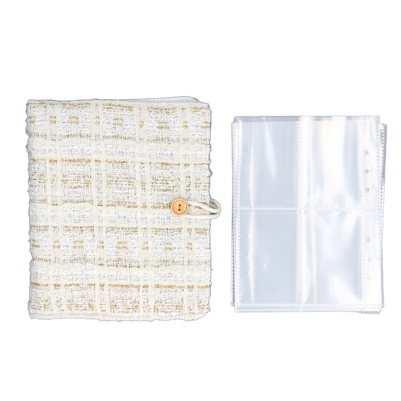 Мгновенный фотоальбом с камерой 160 карманов с фотокарточной карточкой для ткани для 3 -дюймового фото белого цвета