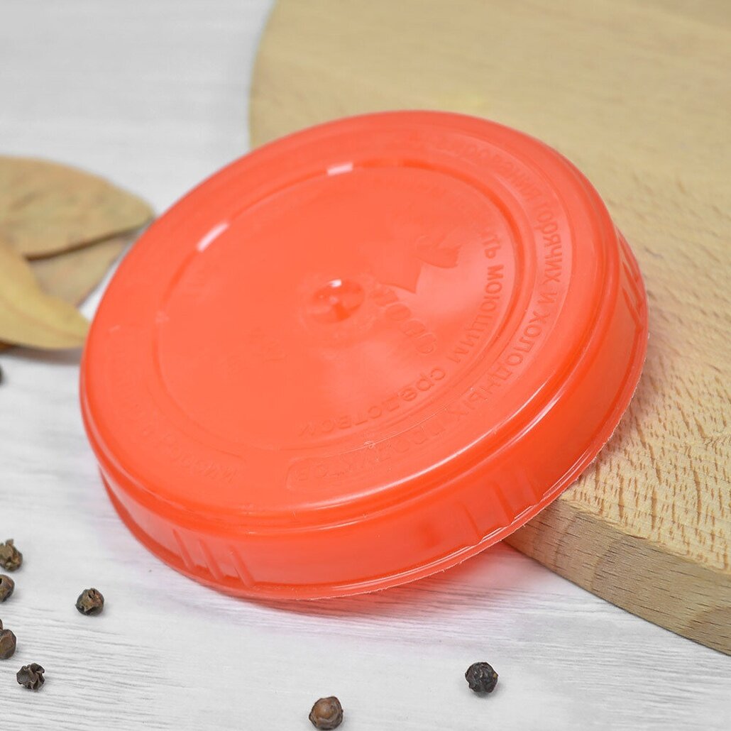 Крышка винтовая twist-off d-82 для домашнего консервирования, пластик, диаметр 8,2 см, цвет в ассортименте