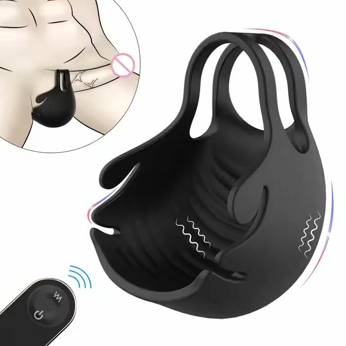 Вибратор модели 9, игрушка-фаллоимитатор с кольцом для пениса, массаж мужской мошонки，