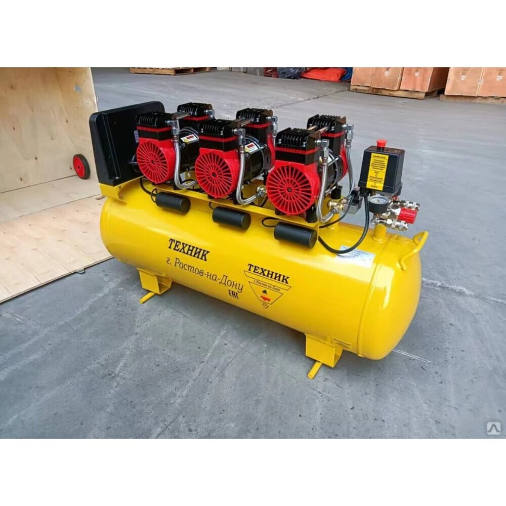 Компрессор ТТД Техник ехник СБ-100/720 100л 720л/мин 4,08кВт безмасл. малошумный 8 атм 1131, 3×1500, 100 л