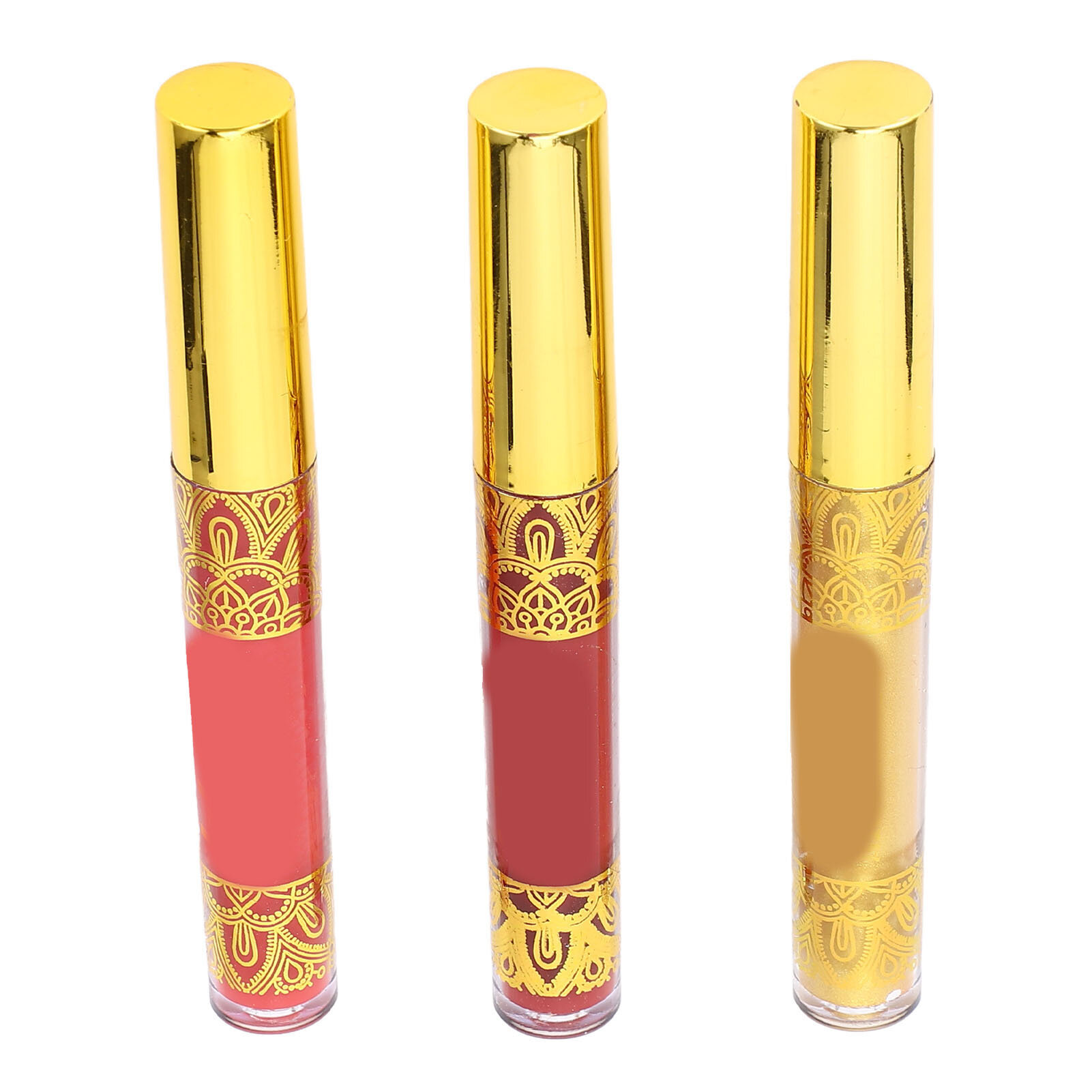 3 шт. Золотая блестящая жидкая губная помада 2,5 мл, стойкая, антипригарная, водостойкая, высокопигментированная, желтая, металлическая, жидкая, блеск для губ, золото 03 06