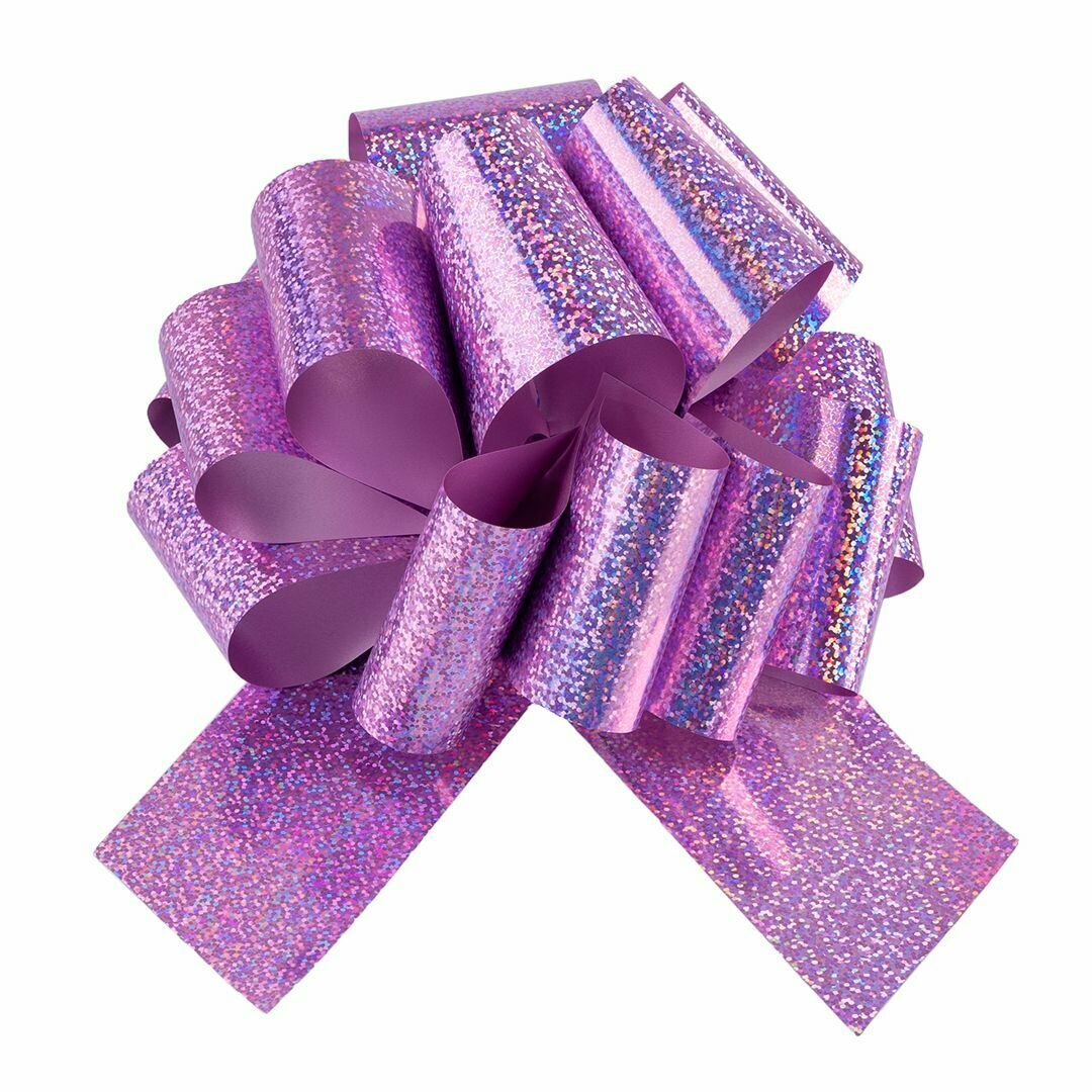 Бант декоративный Дон Баллон Шар розовый, голография, 21 см