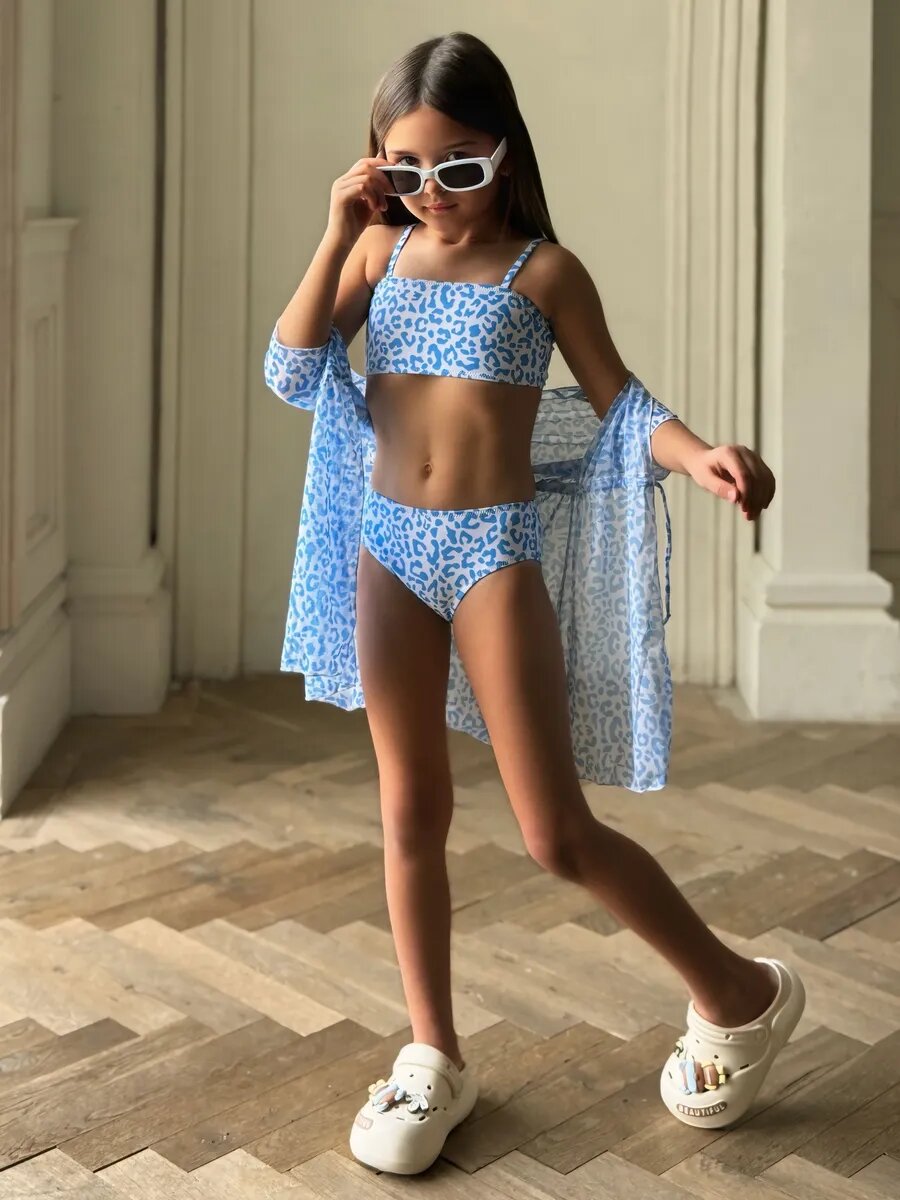 Костюм для плавания Kids.fly лето 2026, размер 28, голубой/белый — фото 1