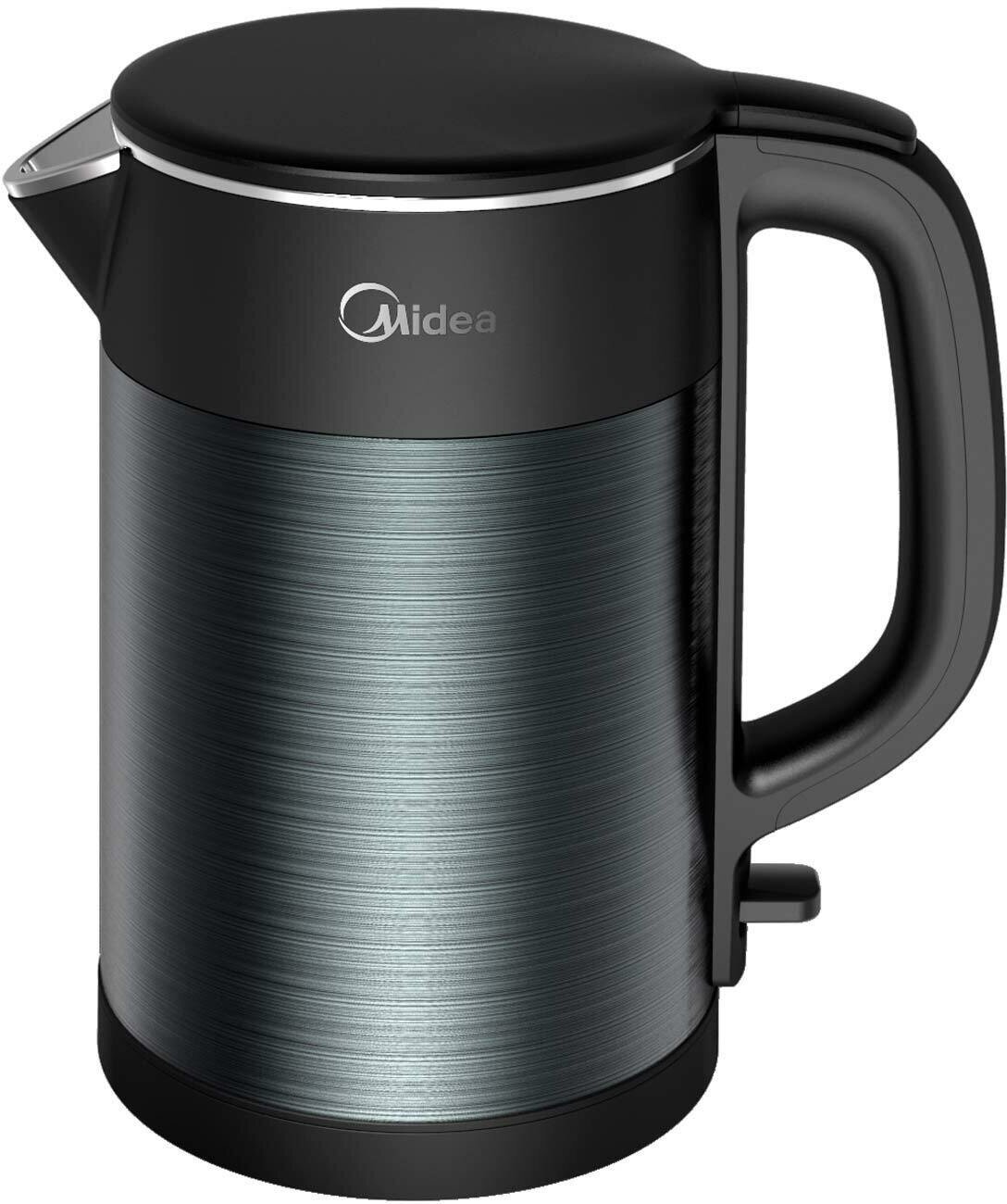 Электрочайник Midea MK-8076, черный, двухслойный корпус, 2200 Вт, 1.5 л