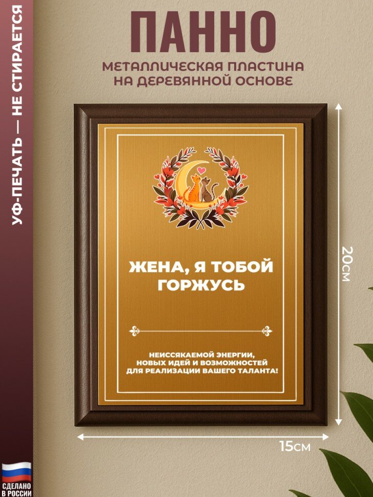 Настенный диплом "Жена, я тобой горжусь"