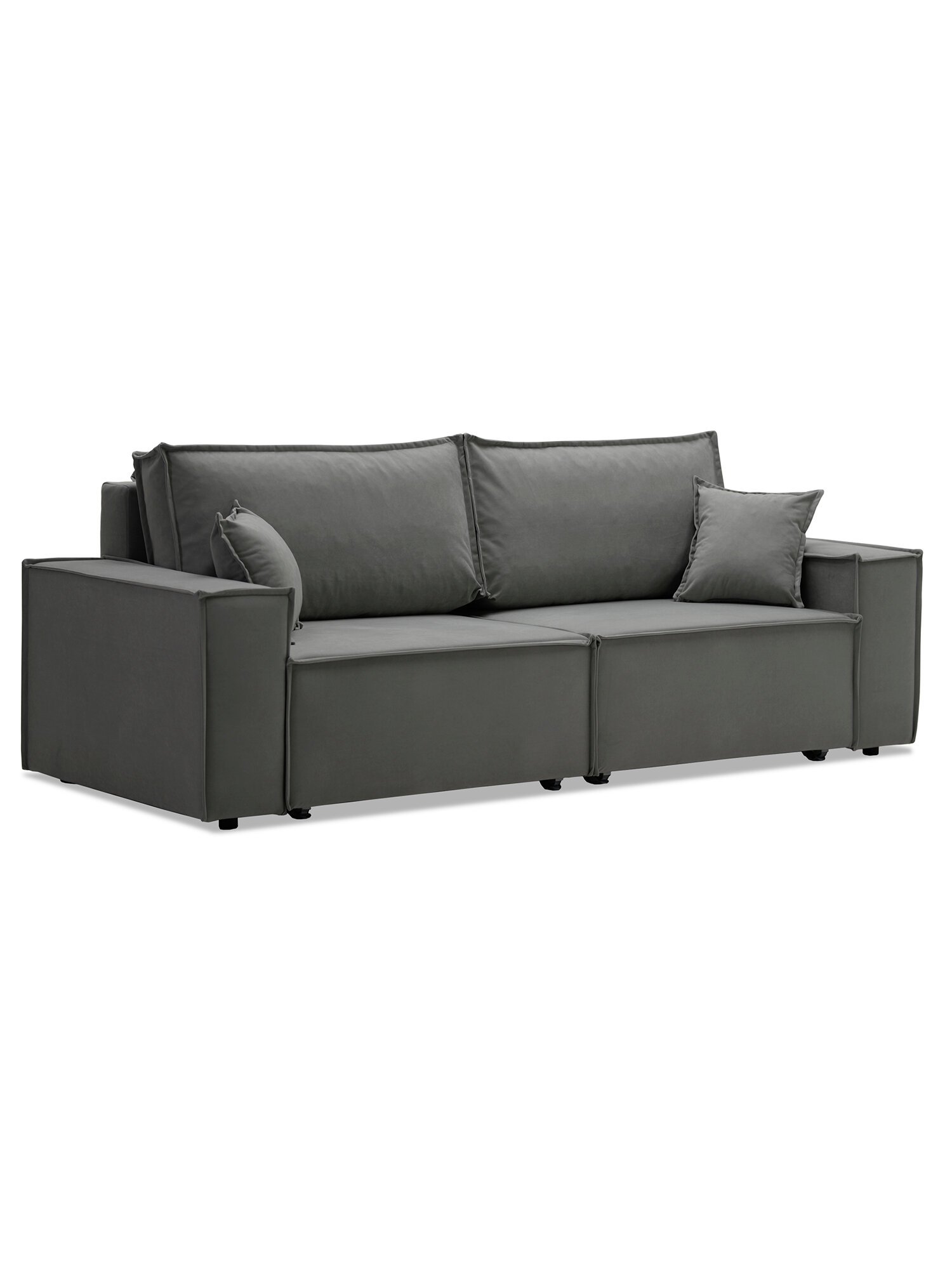 Диван-трансформер Фабио, размер: 250х101х87см, еврокнижка, спальное место: 200х151см, велюр Baza 05 Grey