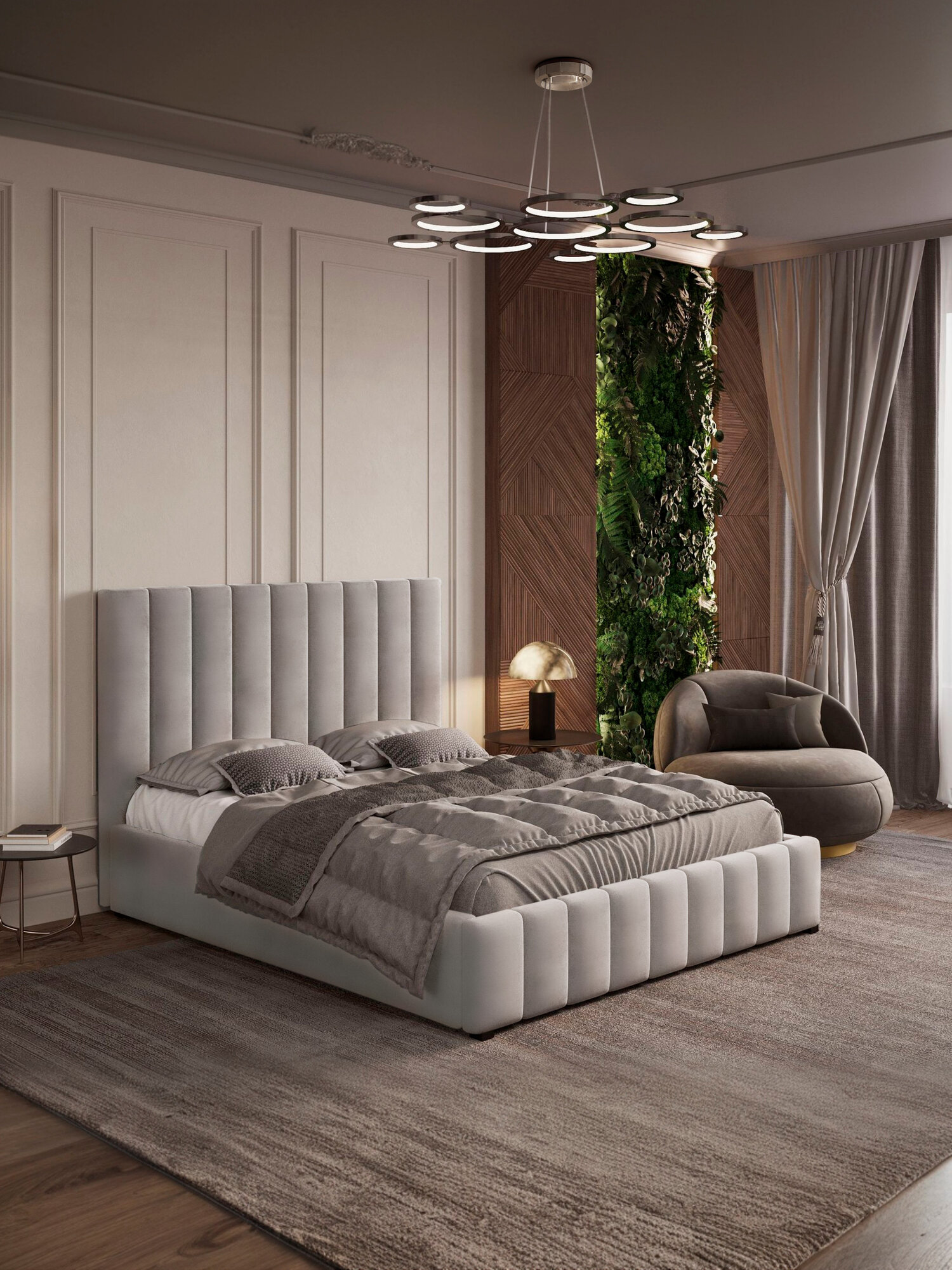 Двуспальная Микс Интерьер кровать Милан 160х190 с подъёмным механизмом, с мягким изголовьем для дома и спальни, ортопедическое основание, ящик для белья