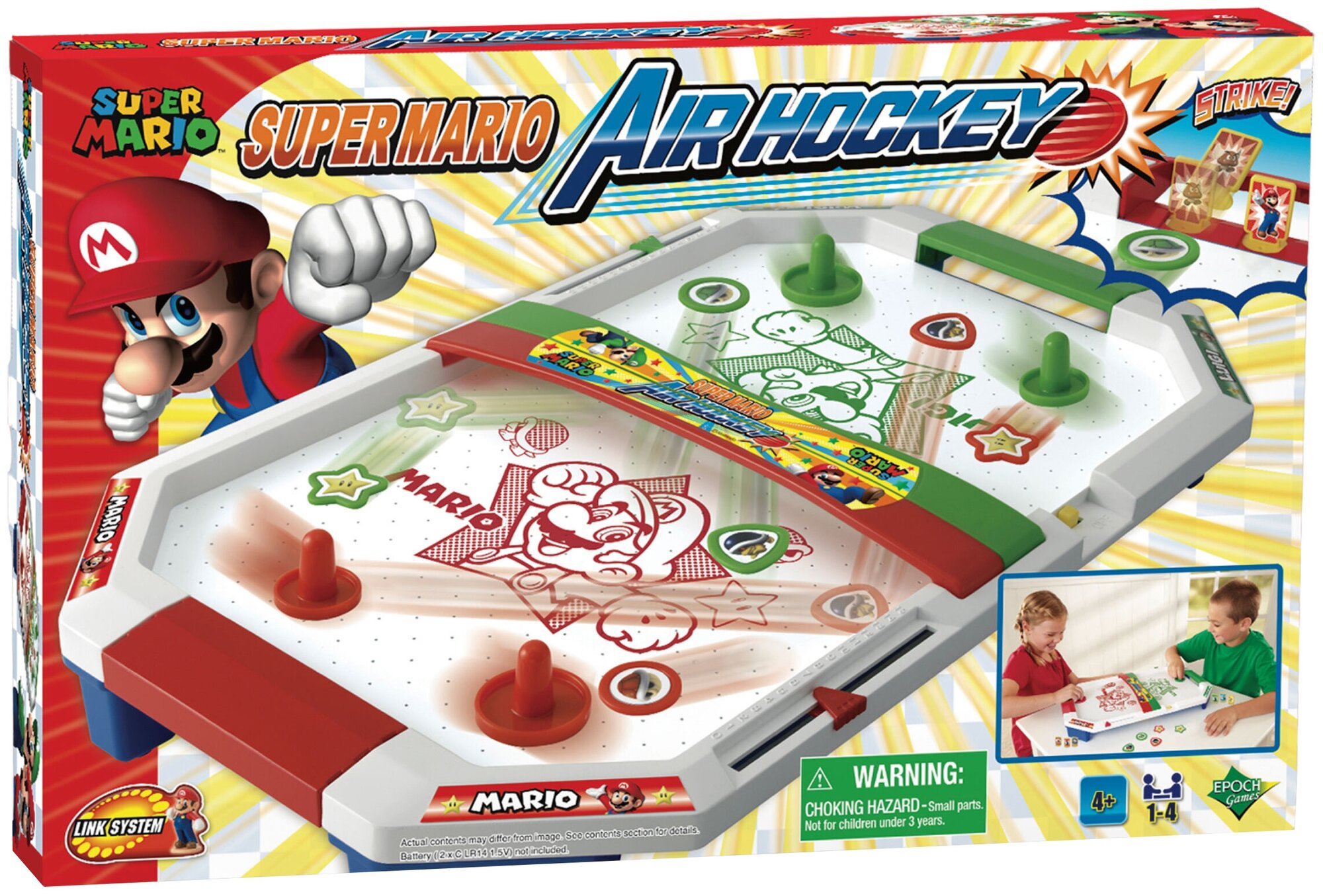 Аэрохоккей "Супер Марио", игровой набор, питание от батарейки, для детей 5-9 лет