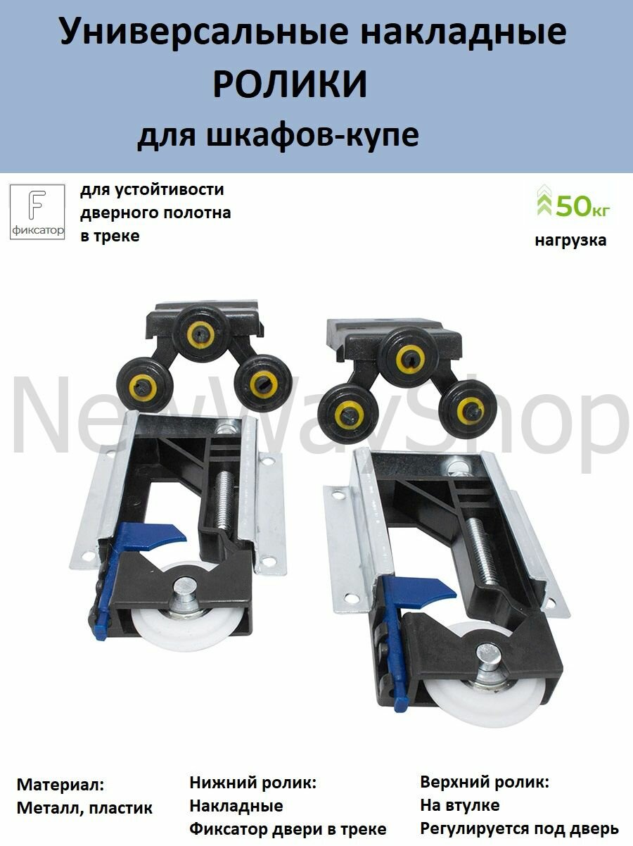 Ролики накладные (универсальные) для шкафов-купе