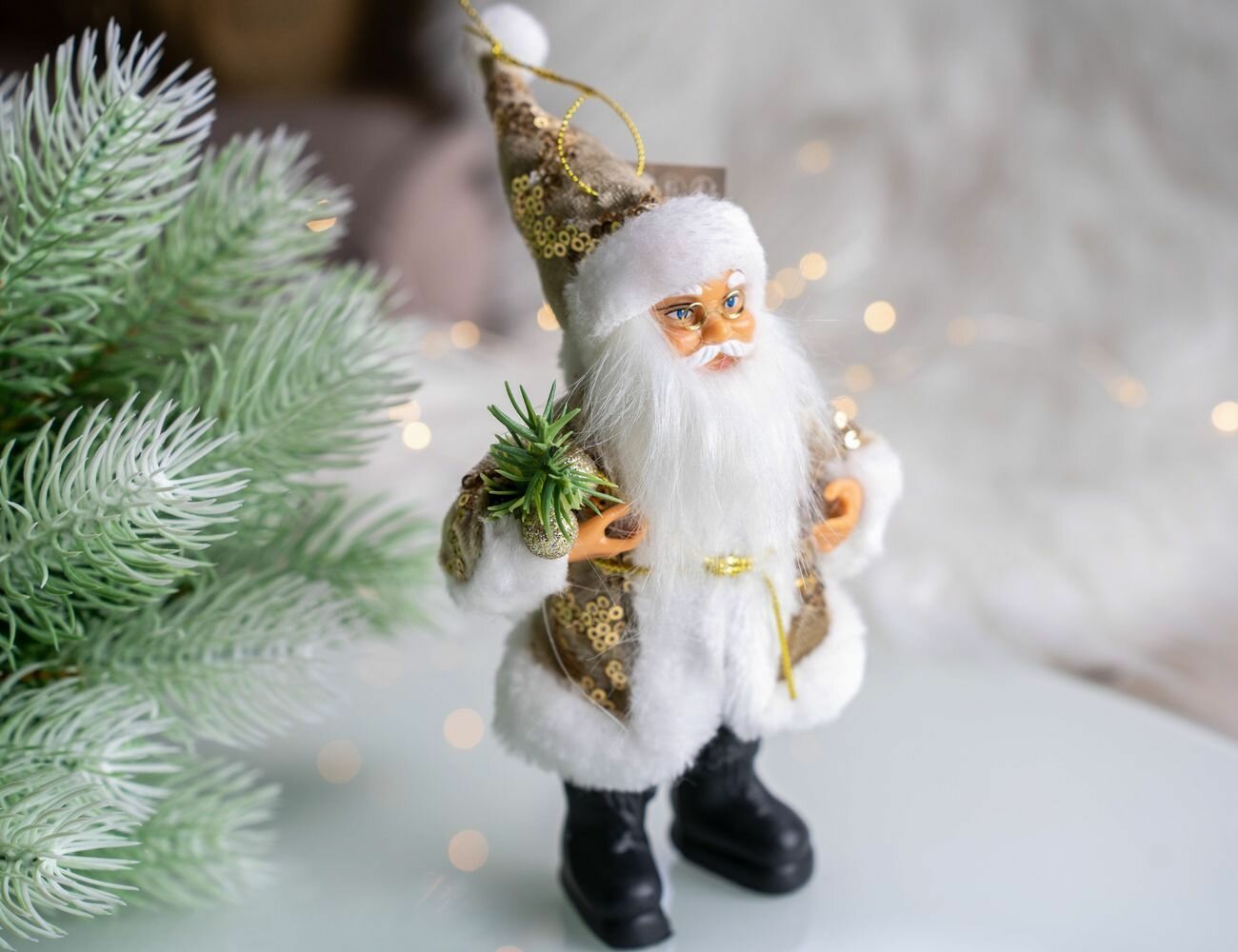 Ёлочная игрушка санта 'голден сноу', текстиль, 18 см, Edelman 1162390