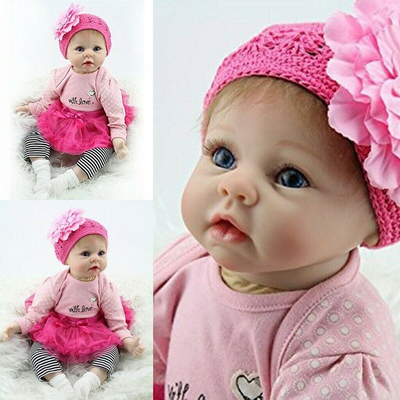 Красивая кукла-ребёнок 22 дюйма с реалистичным цветом кожи и мягким текстильным телом