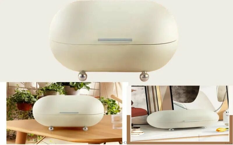 Хлебница вогдаль 2027004947, оцинкованная, бежевая/серая, с крышкой