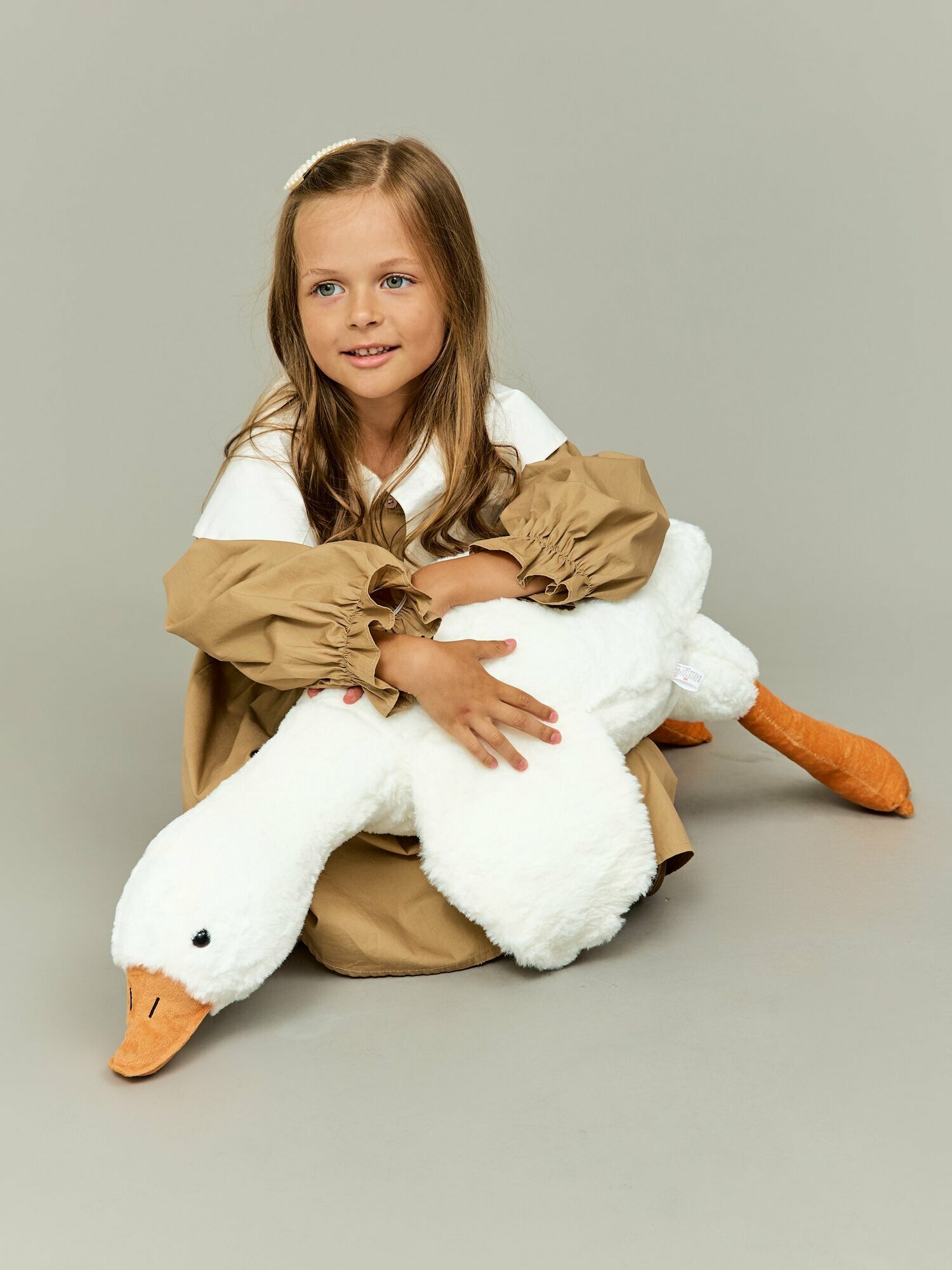 Tinni Toys Мягкая игрушка плюшевый большой Гусь обнимусь 90 см