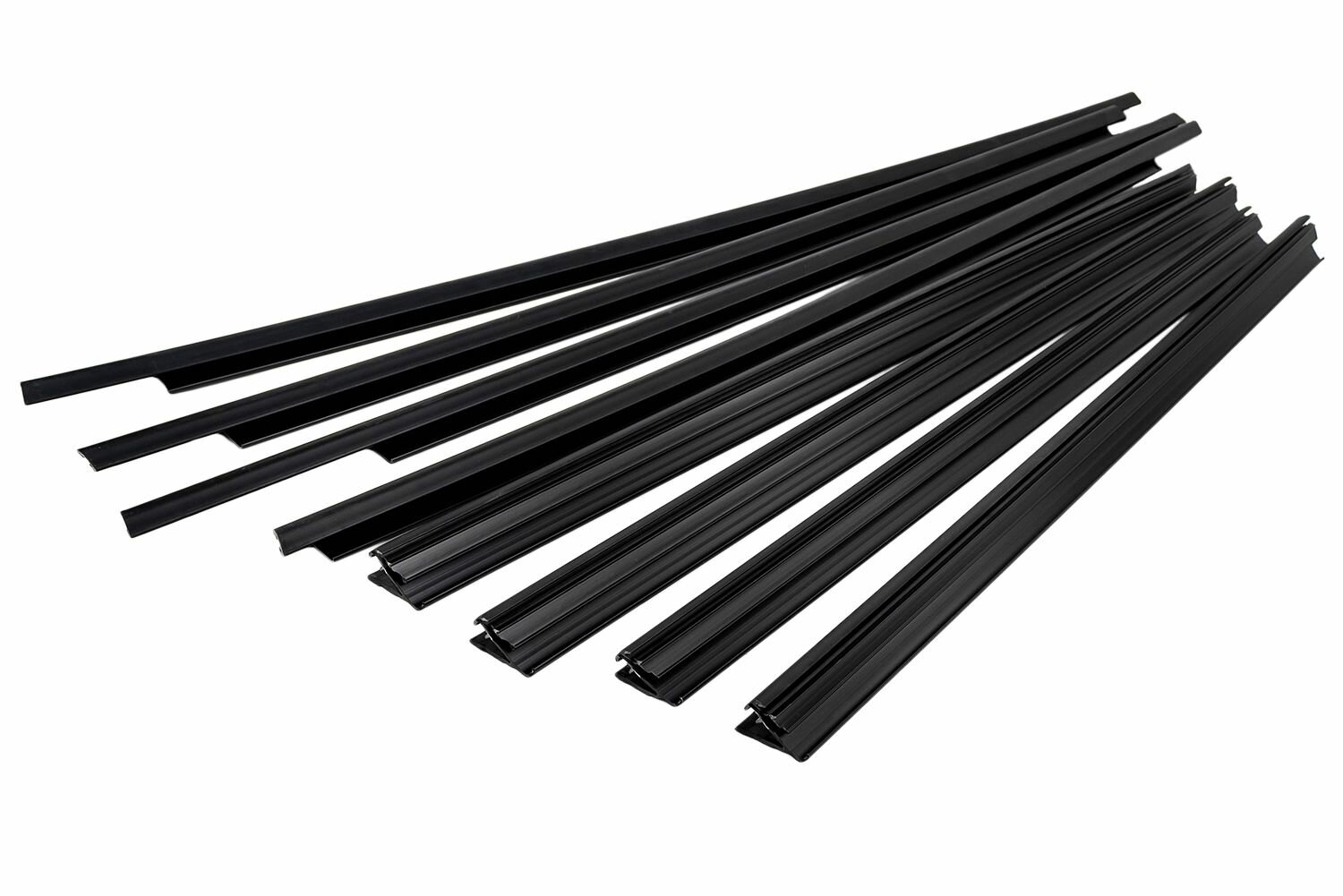 Полный комплект уплотнителей (бархоток) опускных стекол для седанов и хэтчбеков Лада Гранта, Гранта FL, Калина, Калина 2