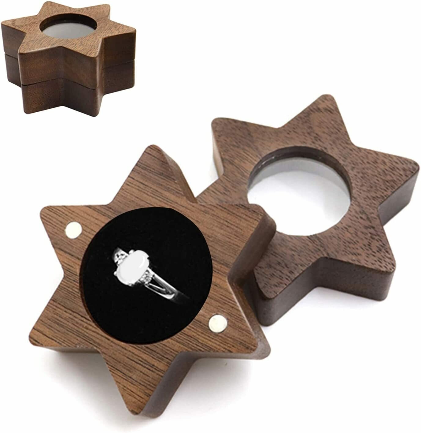 Ювелирная Деревянная Подарочная Коробка Для Предложения, Помолвки, Свадебной Церемонии, 5 X 6 X 3CM