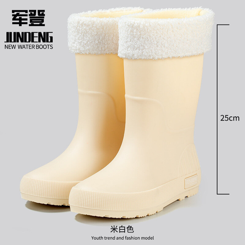 Летние полусапожки, модные женские резиновые сапоги средней высоты, водонепроницаемые, нескользящие, водонепроницаемые, из ПВХ, резиновые, повседневные, универсальные, для взрослых, резиновые сапоги