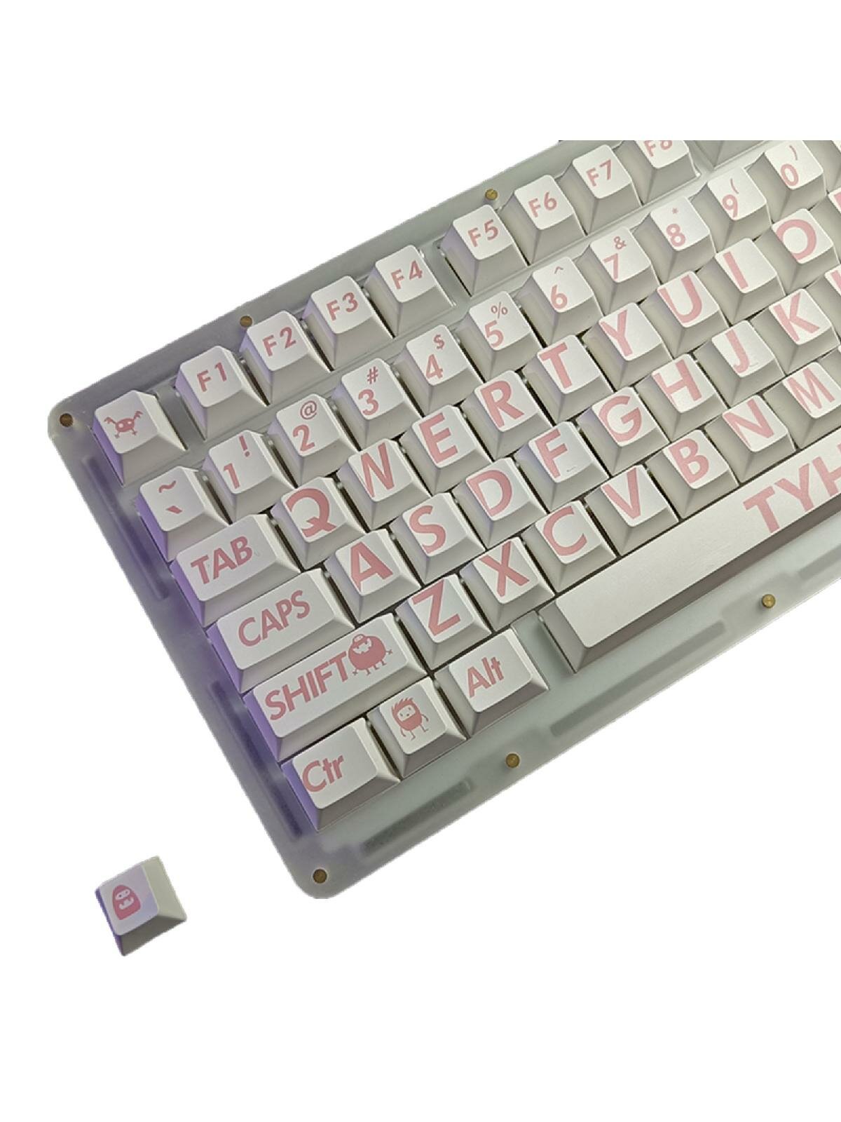 Оригинальный высоко сублимированный розовый колпачок для ключей с крупным принтом