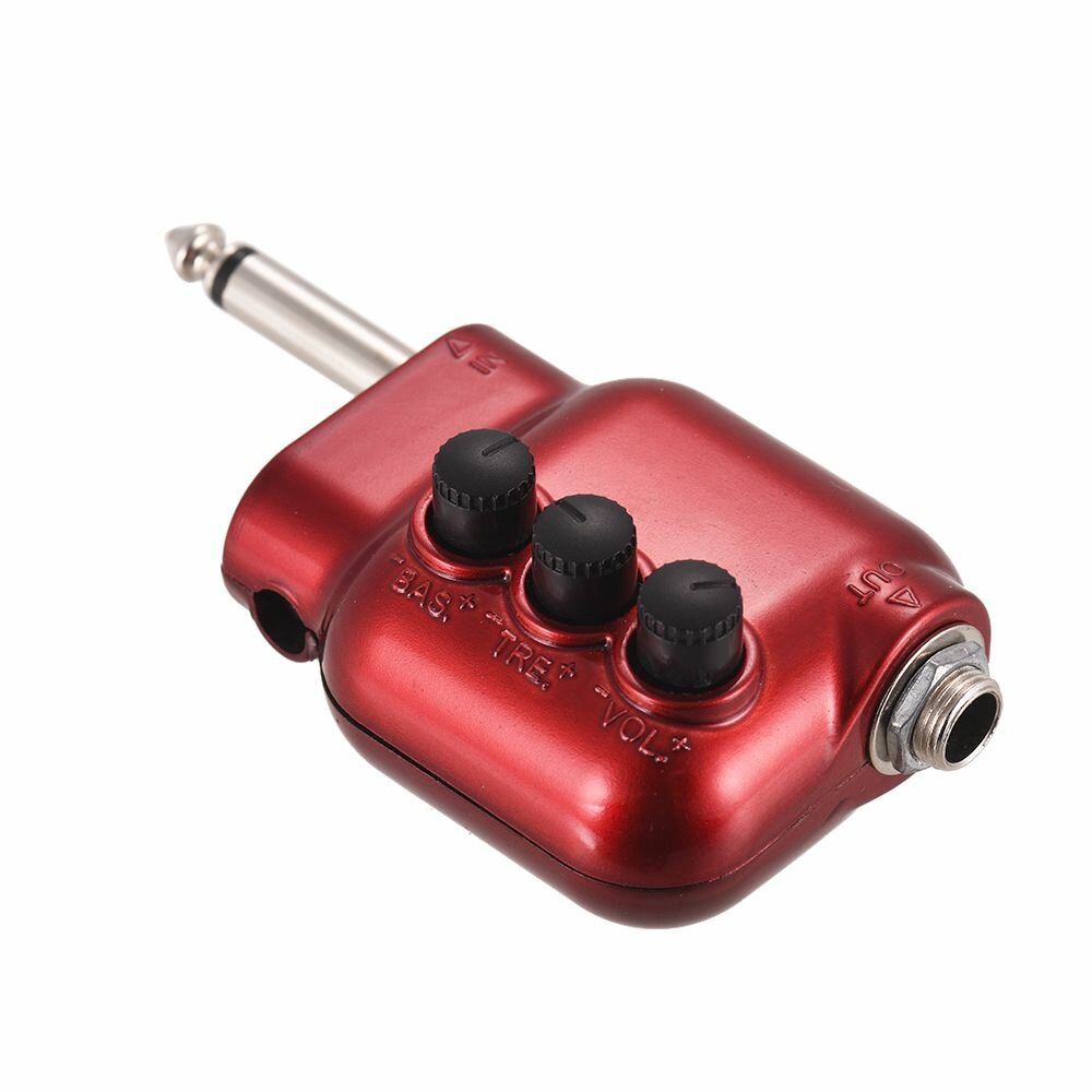 Мини-предусилитель для акустической гитары, штекер 6,35 мм, с эквалайзером низких/высоких частот и регулятором громкости. Компактный предусилитель для электроакустической гитары.