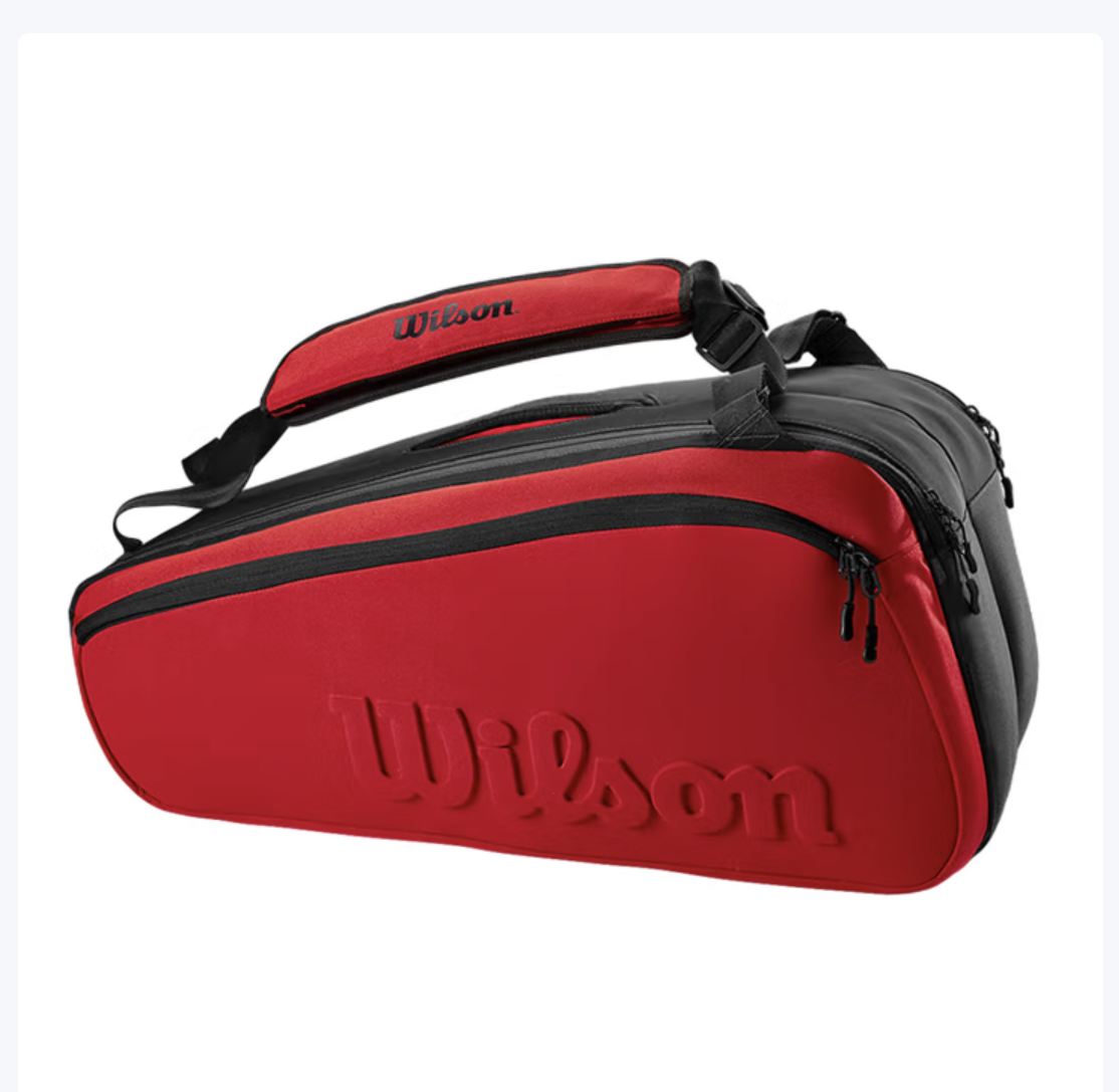 Теннисная сумка "Wilson SUPER TOUR CLASH", для ракеток, 6/9 шт, полиэстер, красная
