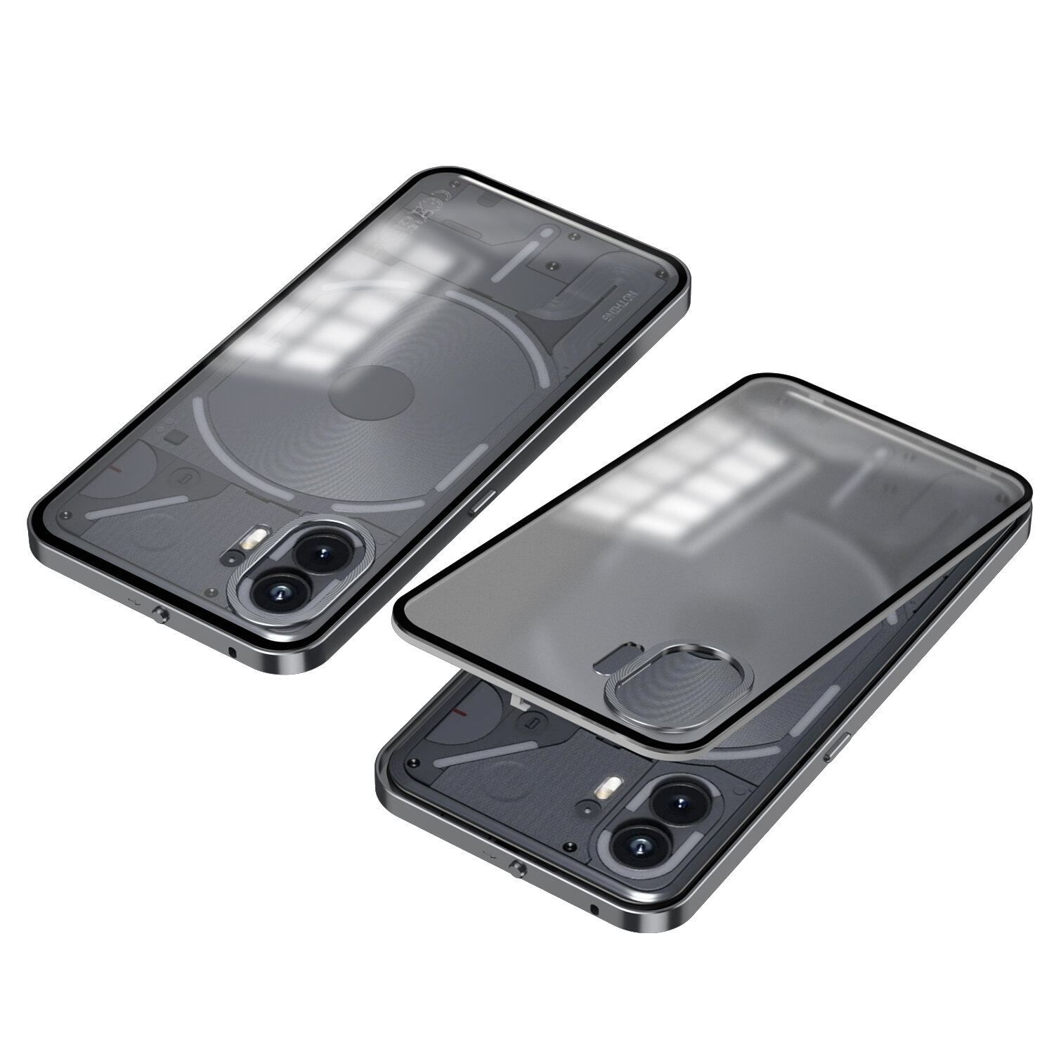 Подходит для Nothing Phone (2) / Нафинг Фон 2 Чехол для смартфона, Металлическая эластичная пряжка в рамке два в одном, Фон 2