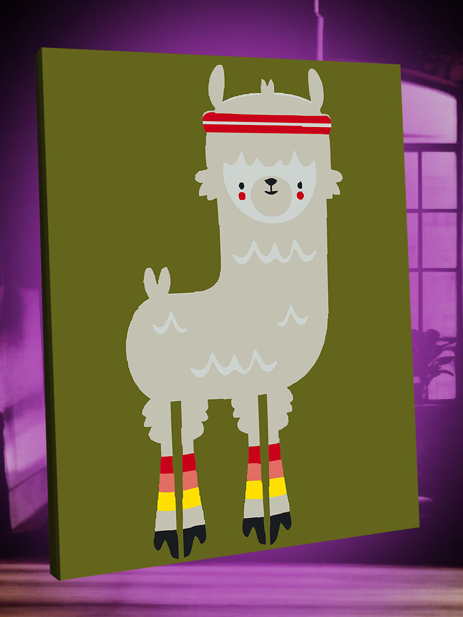 Картина по номерам Альпака/ Alpaca холст на подрамнике 20*20