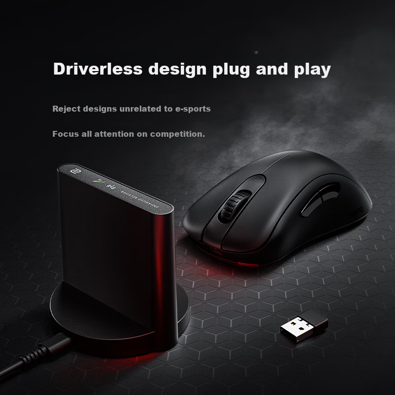 Беспроводная мышь ZOWIE GEAR EC2-DW Эргономичный дизайн для CS2 PUBG LOL VALORANT Цвет：EC2-DW Черный (средний)