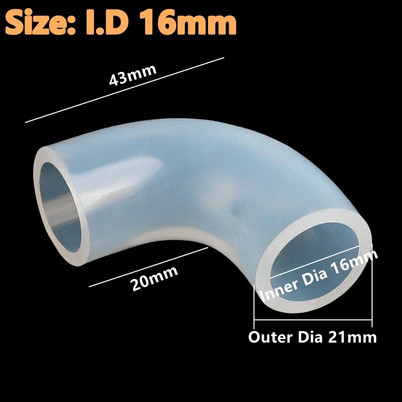 Силиконовый шланг 90° I.D 16mm, 1 шт.