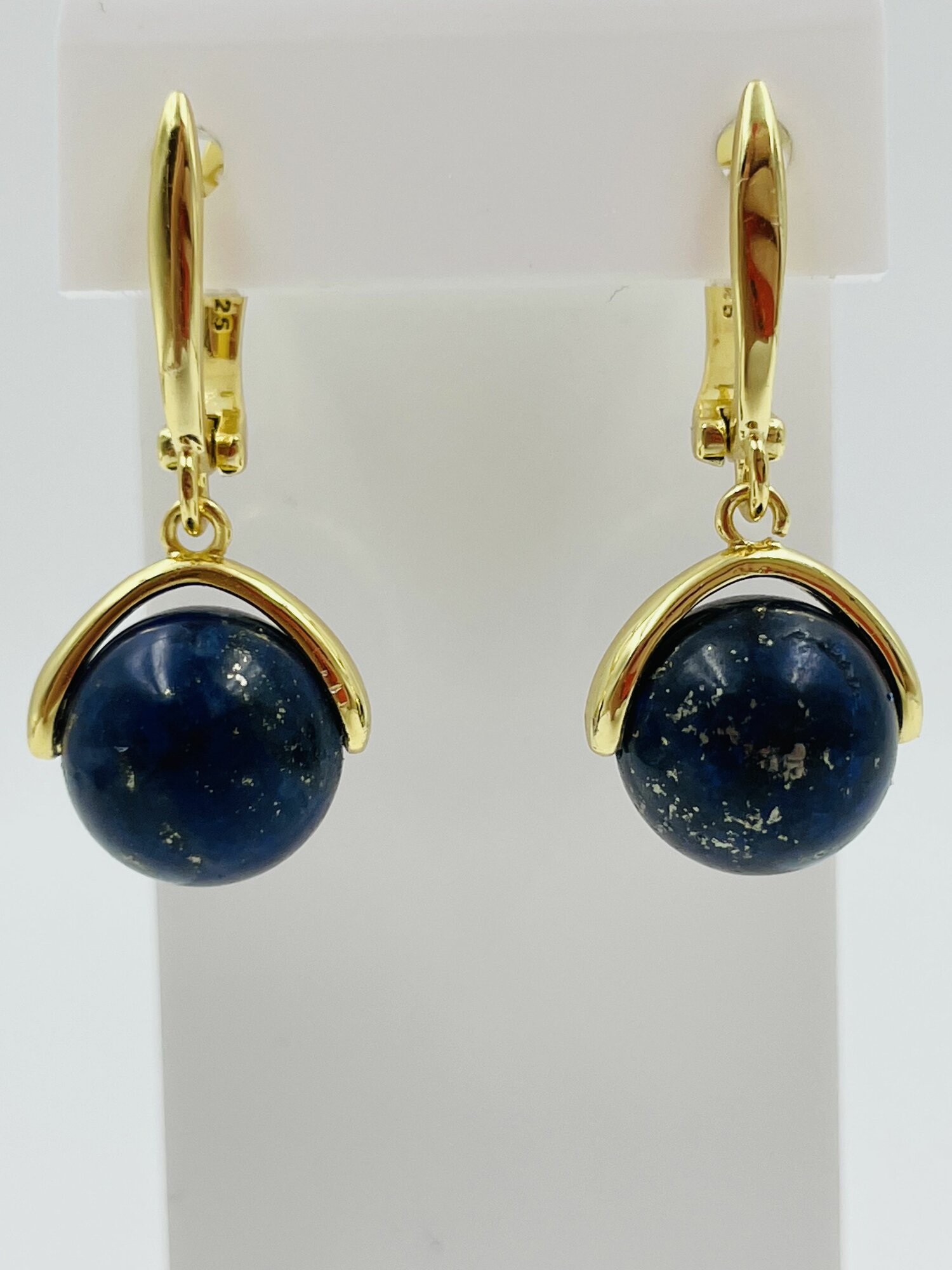 Серьги с подвесками, лазурит