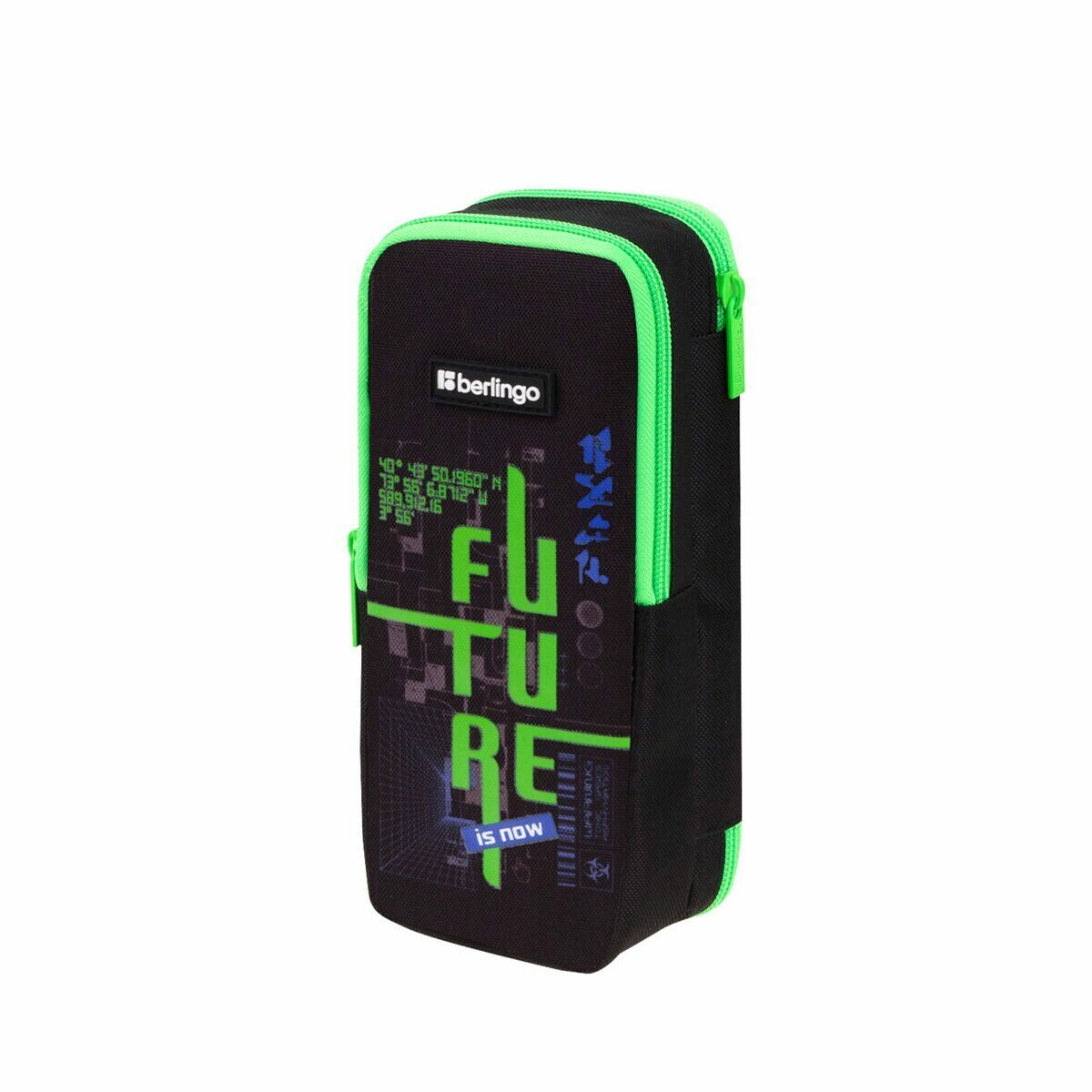 Пенал 2 отделения, 205*80*55 Berlingo Future is now, полиэстер, внутренний органайзер, магнит, PM09268