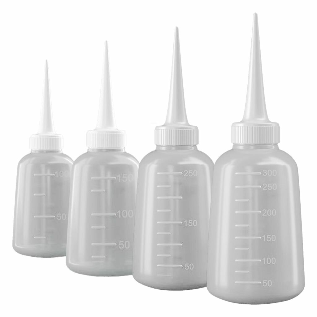 4 шт. Пластиковые squeeze бутылки с носиком для клея, масла и мойки