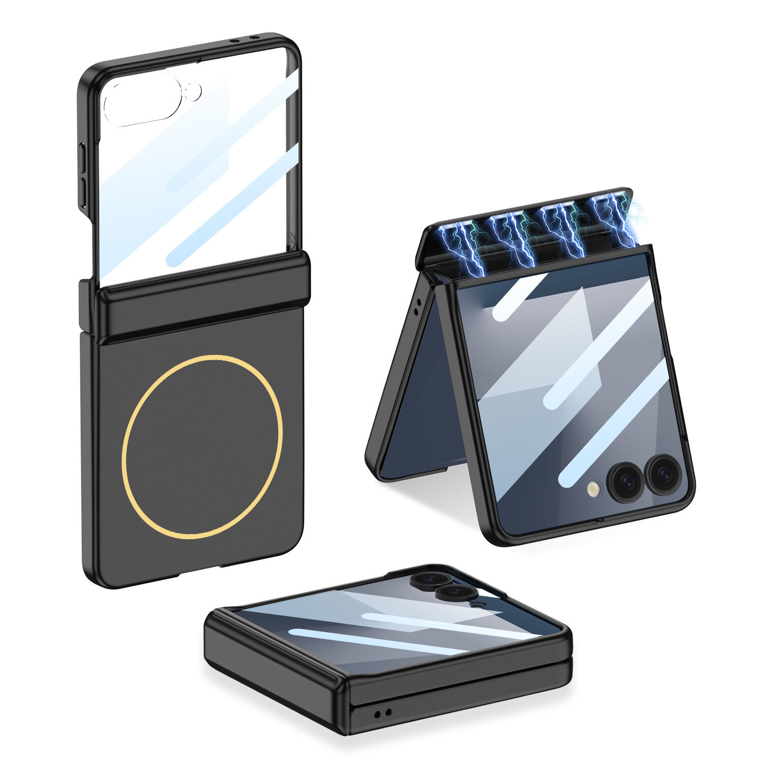 Подходит для Samsung Galaxy Z Flip7 / самсунг Z Flip 7 Чехол для смартфона, с защитой камеры и противоударным, Z Flip7, подставка, soft touch,360° Полная защита, резина, пластик, защита камеры